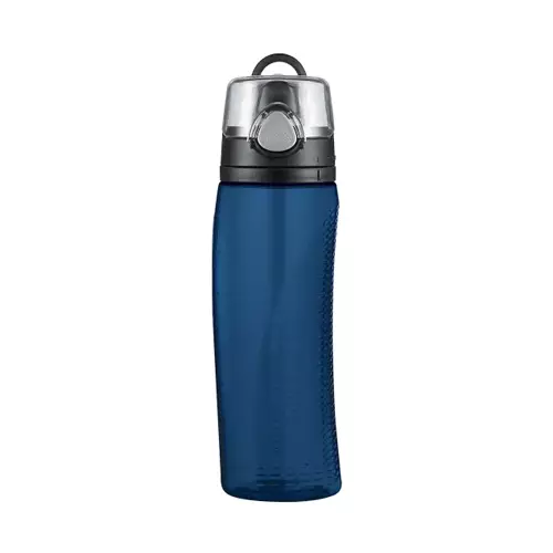 thermos မှလှန်အဖုံးပါသောပလပ်စတစ်ရေပုလင်း