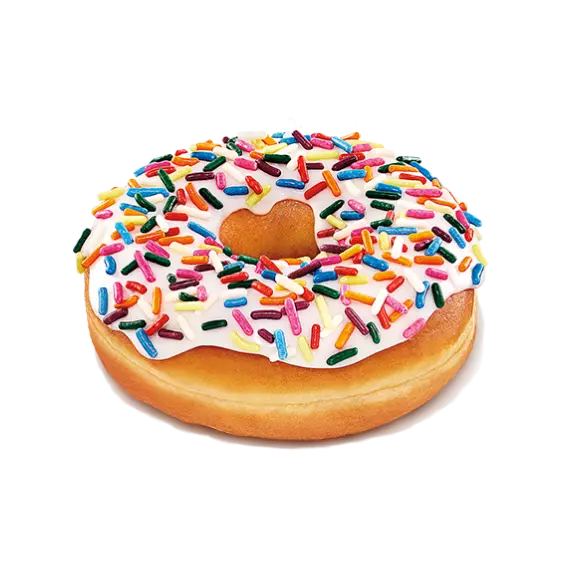 Dunkin Donuts Vanilla Frosted Donut With Sprinkles