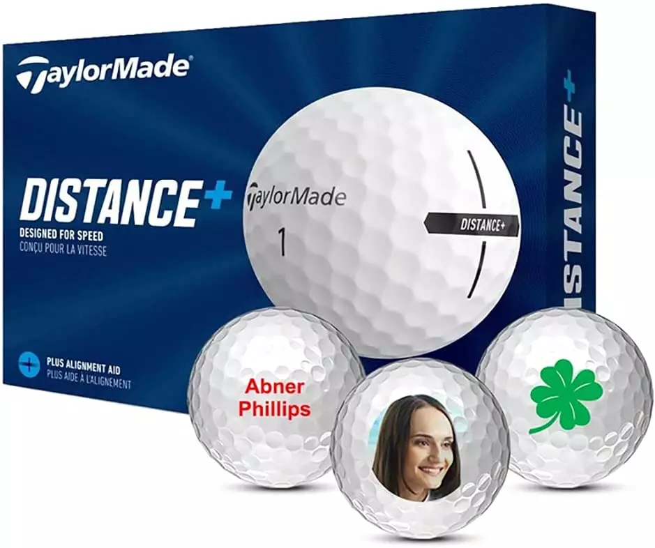 TaylorMade Distance Logo Gepersonaliseerde golfballen met tekst, afbeelding, logo