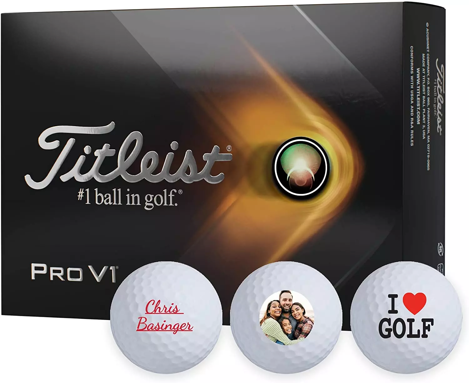 Titleist Pro V1 Personalized Golf Balls + Lebokose