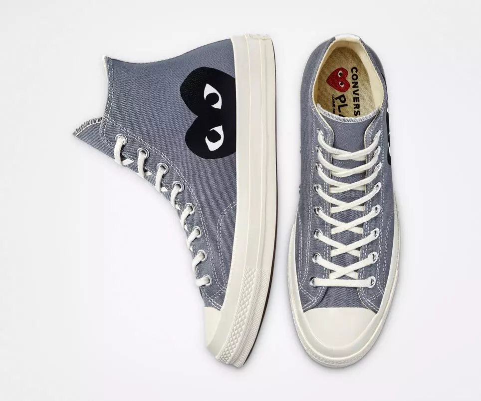 Converse x Comme des Garçons PLAY चक 70 स्टील ग्रे