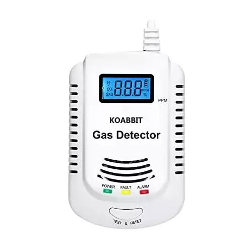 I-Koabbit Combination Natural Gas kanye ne-Carbon Monoxide Detector