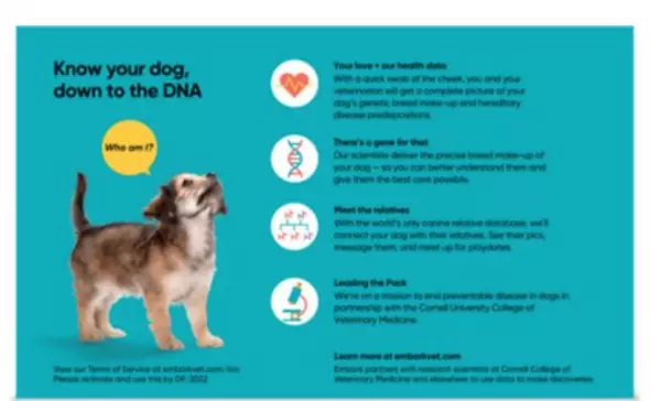 Kit de DNA de Raça e Saúde para Embarque para Cães