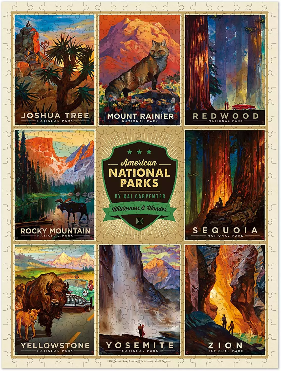 American Flat 500 Piece National Parks Puzzle, bêste kado's foar kollega's
