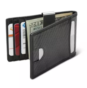 De Ultrathin Carbon Fiber Money Clip Wallet, bêste metalen portemonnee