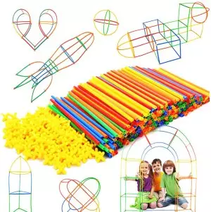 kits de construcción de fuertes kit de constructor de paja de rana de juguete arcoíris