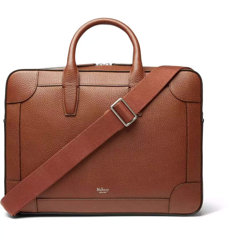 Lub teeb xim av tawv Mulberry briefcase