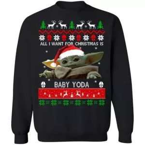 כל מה שאני רוצה לחג המולד הוא סוודר חג המולד של בייבי יודה