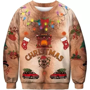I-URVIP Shirtless Ugly Christmas Sweater