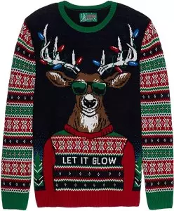 I-Ugly Christmas Sweater I-sweater ekhanyayo ene-reindeer
