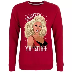 Shantay You Sleigh Red Sweater