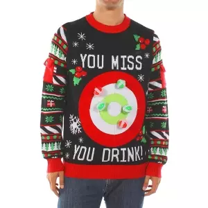 שדונים טיפשי שתייה משחק סוודר חג המולד מכוער