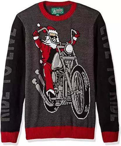 Мужской свитер с круглым вырезом в виде Санта-Клауса Ugly Christmas Sweater Company