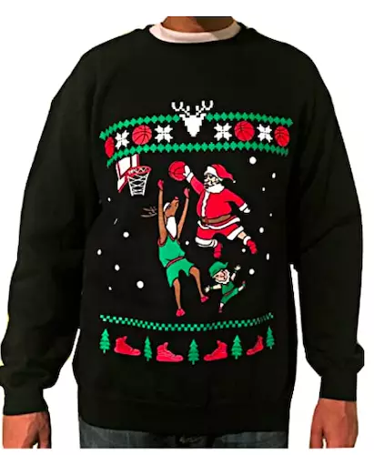 Snowtorious Dunking Santa Christmas Sweater