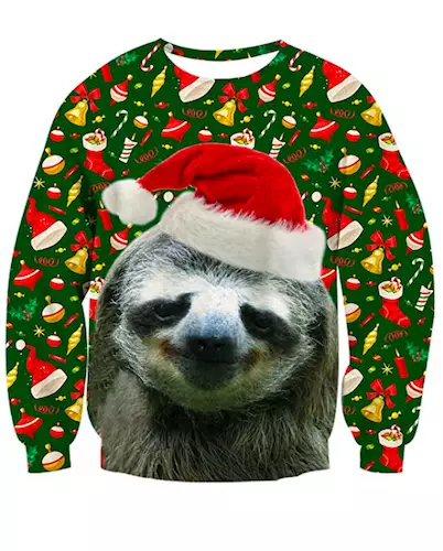 I-RAISEVERN Unisex Sloth Christmas Sweatshirt
