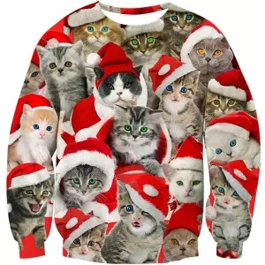 I-RAISEVERN Cat Christmas Sweater