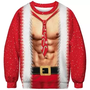 Santa six-pack Funny Ugly Christmas Sweater