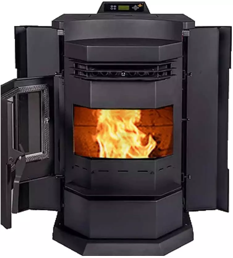 ComfortBilt (Brand Rating: 4.4/5) 2800 sq. ft. EPA Certified Pellet Stove na may 80 lbs. Hopper at Programmable Thermostat sa Burgundy