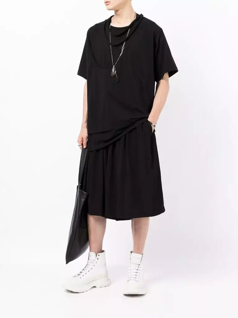 Midi sukně Yohji Yamamoto s vysokým pasem