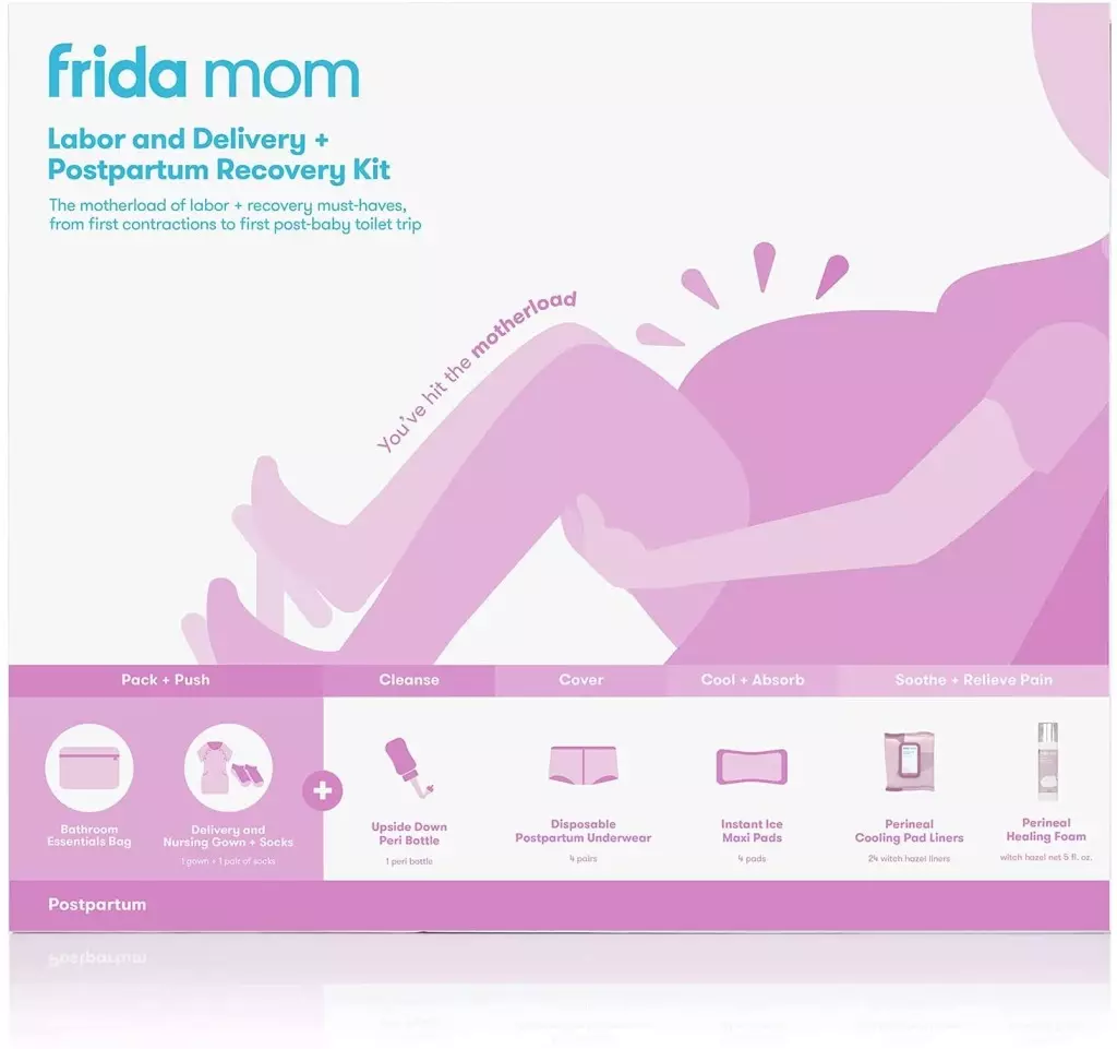 Kit de ambalare Frida Mom Hospital pentru travaliu, naștere și postpartum