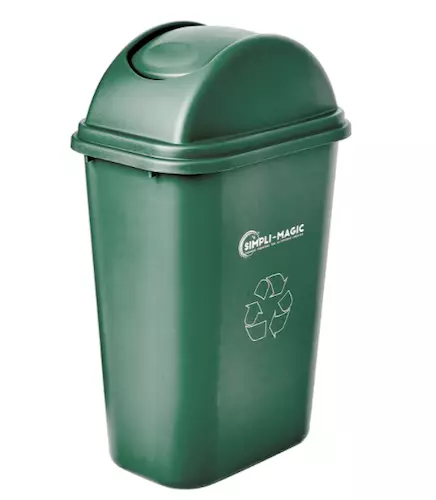 Simpli-Magic Swing-Top Lid Recycle Bin