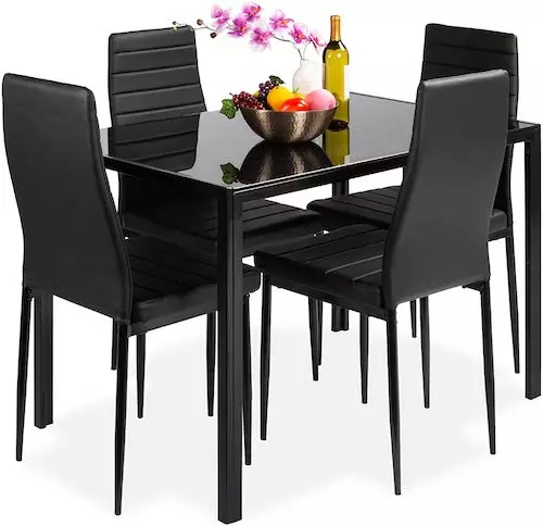 Best Choice Products 5-Piece Dining Set na may Glass Tabletop