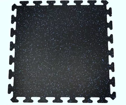 Black nwere Blue Speck Interlocking Recycled Recycled Floor Tile