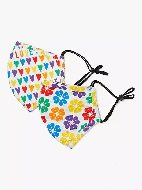 Kate-Spade-Rainbow-Hearts-and-Spade-Flower-Non-Medical-Face-Mask-Set