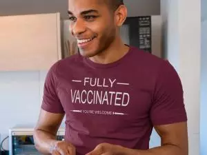 Totalmente vacinado, de nada, camisa, produtos de vacina contra o covid