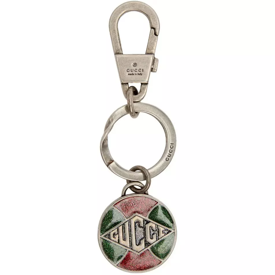 I-Gucci Silver Logo Keychain