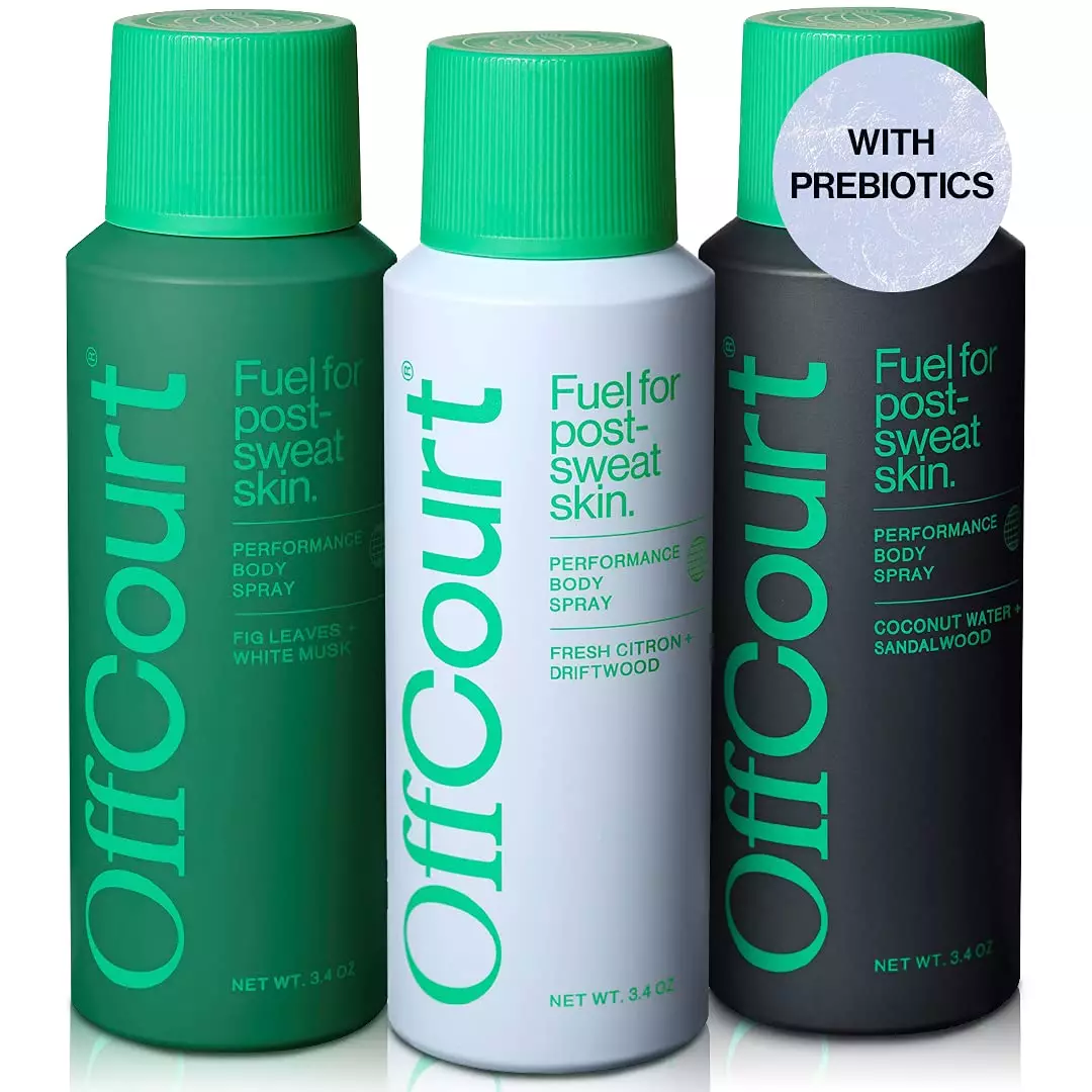 Spray corporal OffCourt Performance, paquete de tres; mejor desodorante en spray