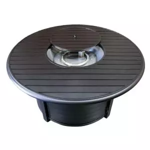 AZ Patio მსახიობი ალუმინის მრგვალი slatted Fire Pit