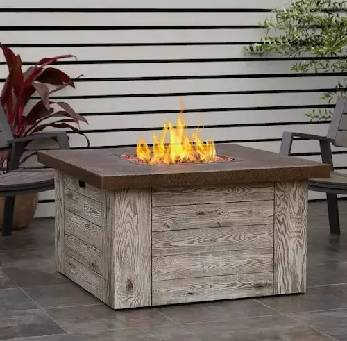 Real Flame Forest Ridge Fiber-Cast Concrete Propane Fire Pit Table