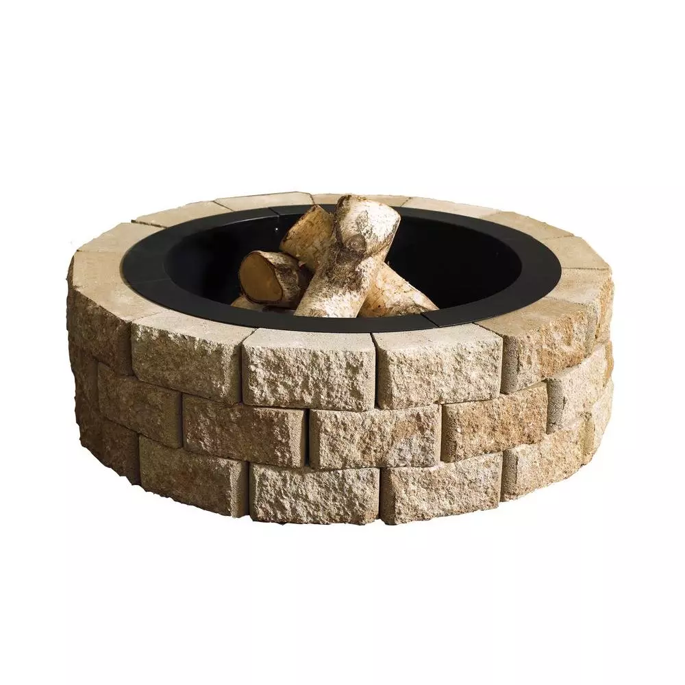 Oldcastle Hudson Stone 40 in. Round Fire Pit Kit