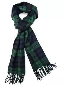हिरवा, काळा आणि नेव्ही प्लेड स्कार्फ