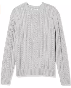 Сив кабловски плетен џемпер