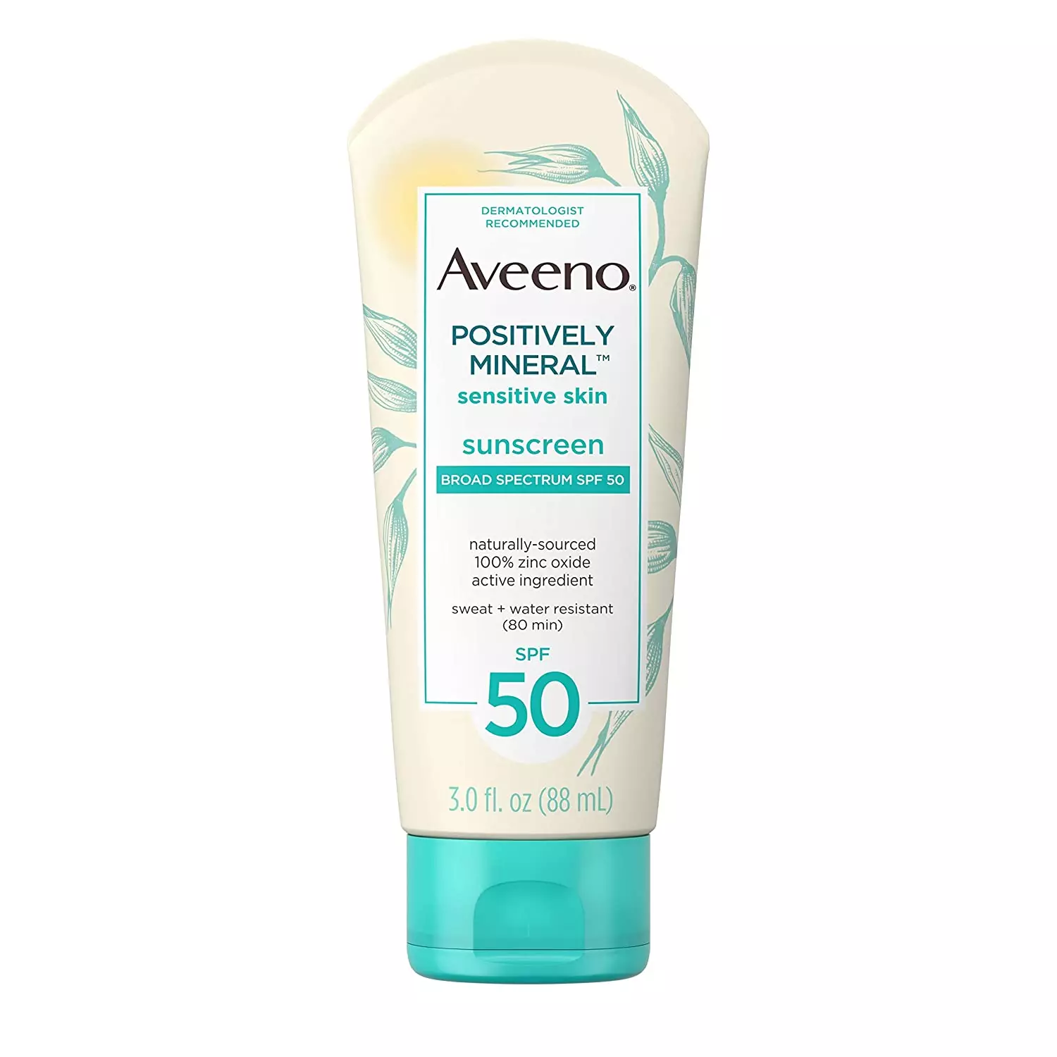 Aveeno pozitivman Mineral sansib po chak jou krèm pwotèj kont solèy; pi bon krèm pwotèj kont solèy pou tatoo