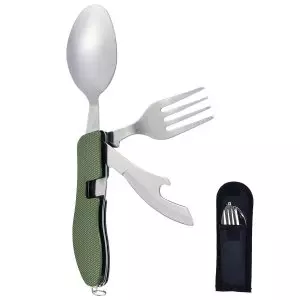 Camping Utensil thiab Lub raj mis Opener Teeb