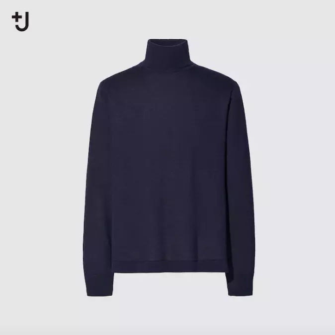 . Uniqlo MEN +J Cashmere džemperis ar apkakli