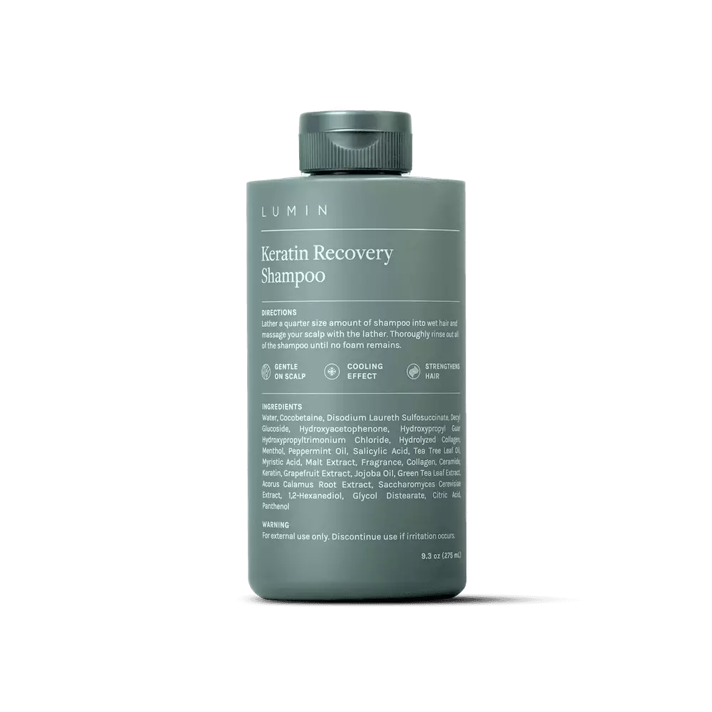 Xampú Lumin Keratin Recovery; millors xampús anti-aprimament per a homes