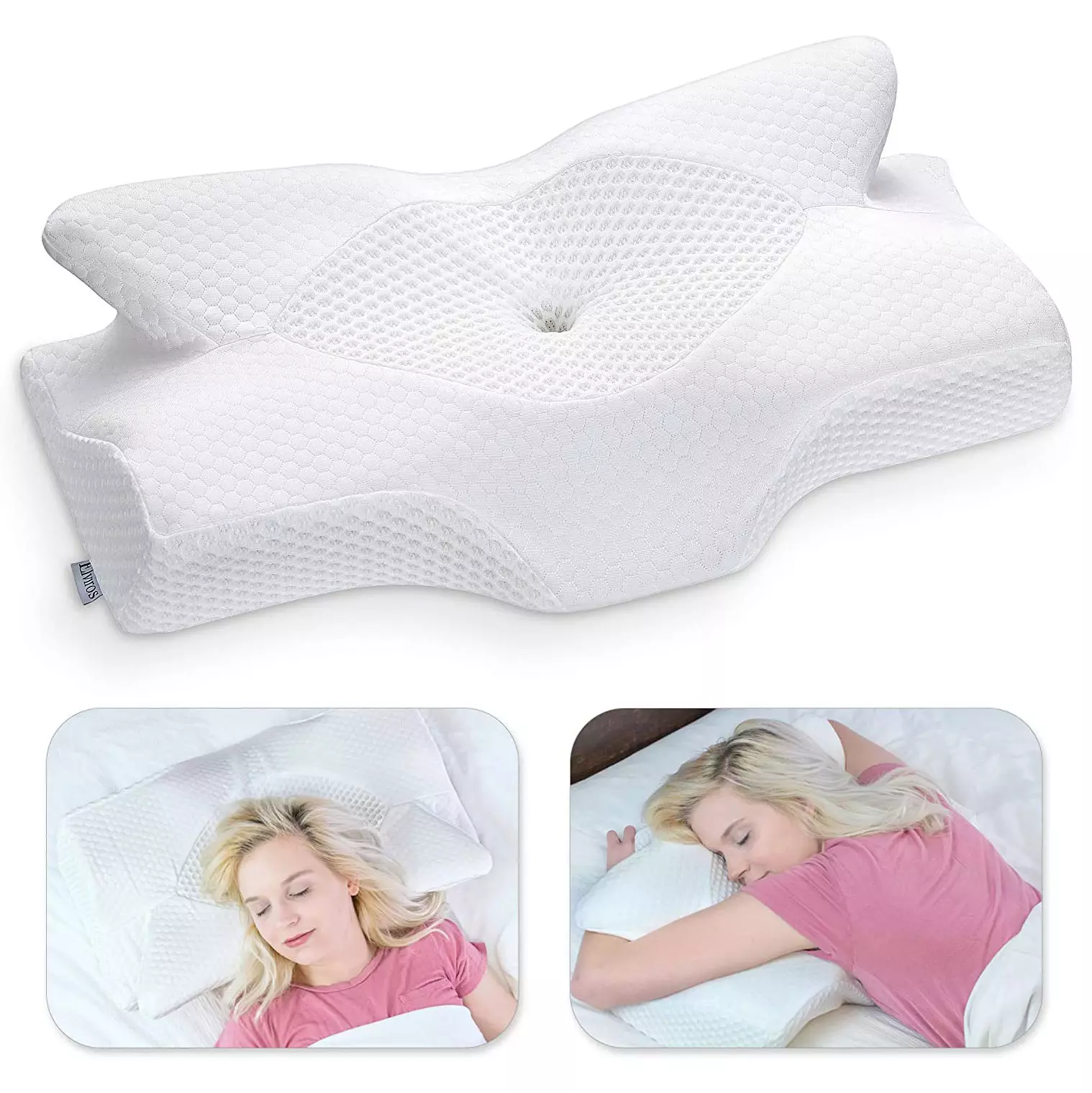 Elviros Cervical Memory Foam Pillow, labākie spilveni vēdera gulēšanai