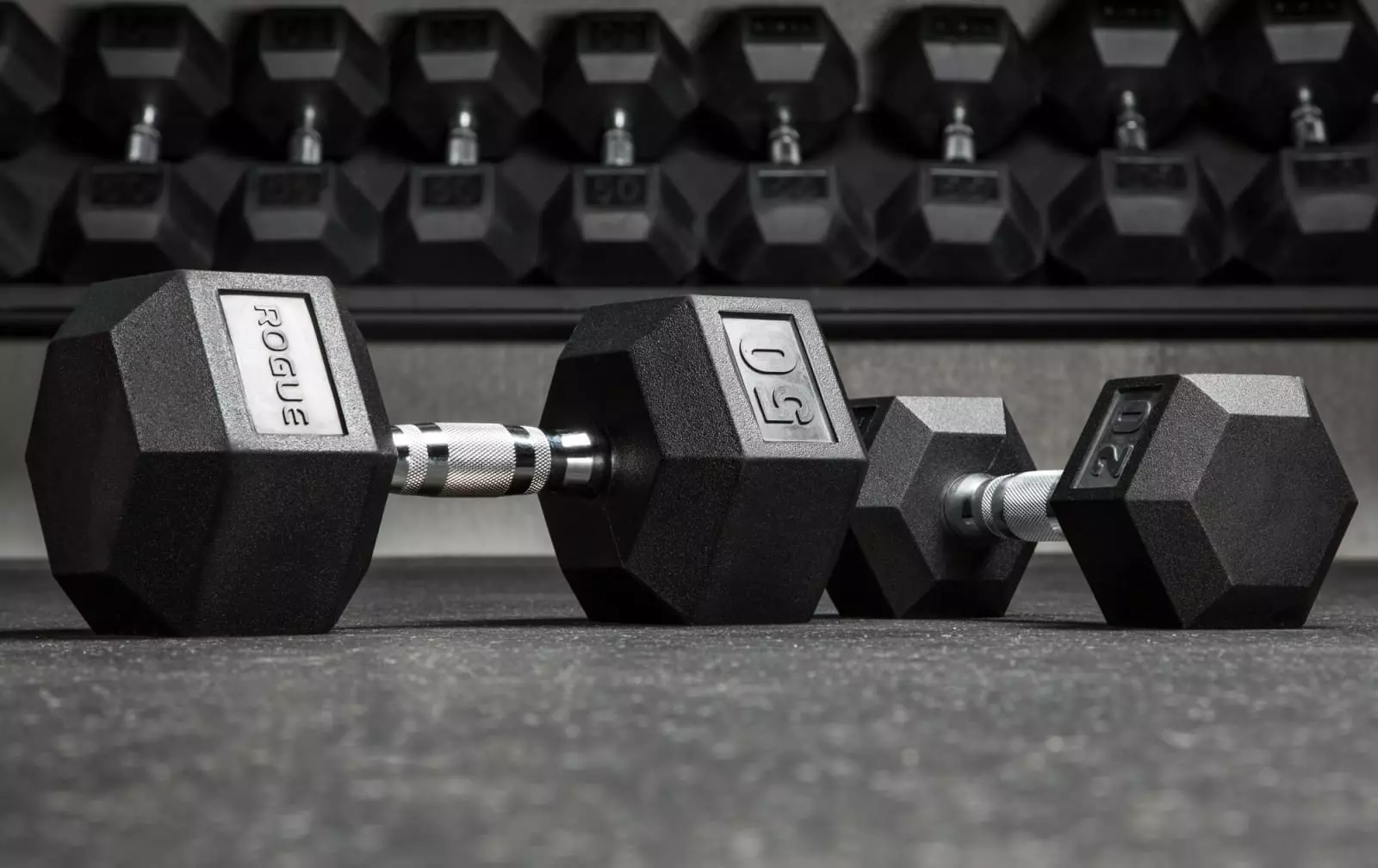 Rogue Fitness Rubber Hex dumbbell