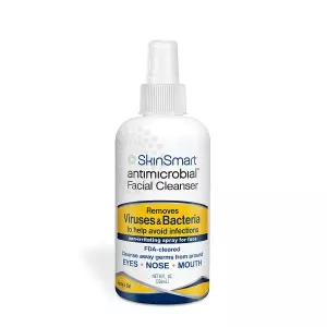 SkinSmart antimicrobial facial cleanser spray, yuav ua li cas ntxuav lub ntsej muag lub ntsej muag