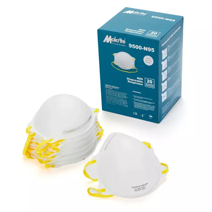 n95-mask maka ọrịre n'ịntanetị - Makrite 9500-N95 mkpuchi ihu (20 mkpọ) sitere na nchekwa anụ ọhịa na-acha anụnụ anụnụ