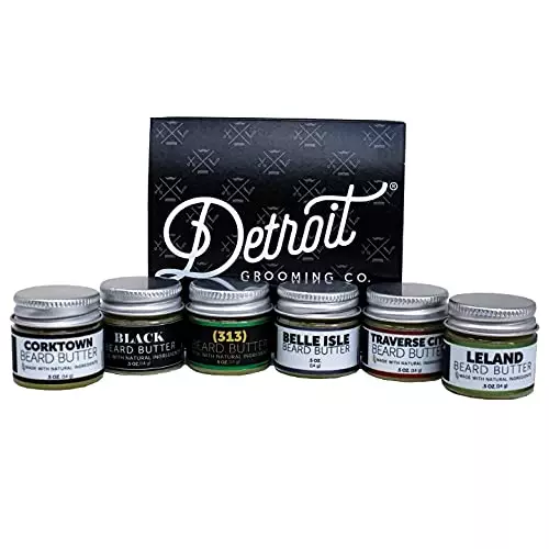 Detroit Grooming Co. Barzdos sviesto mėgintuvėlis su šešiais stiklainiais barzdos sviesto