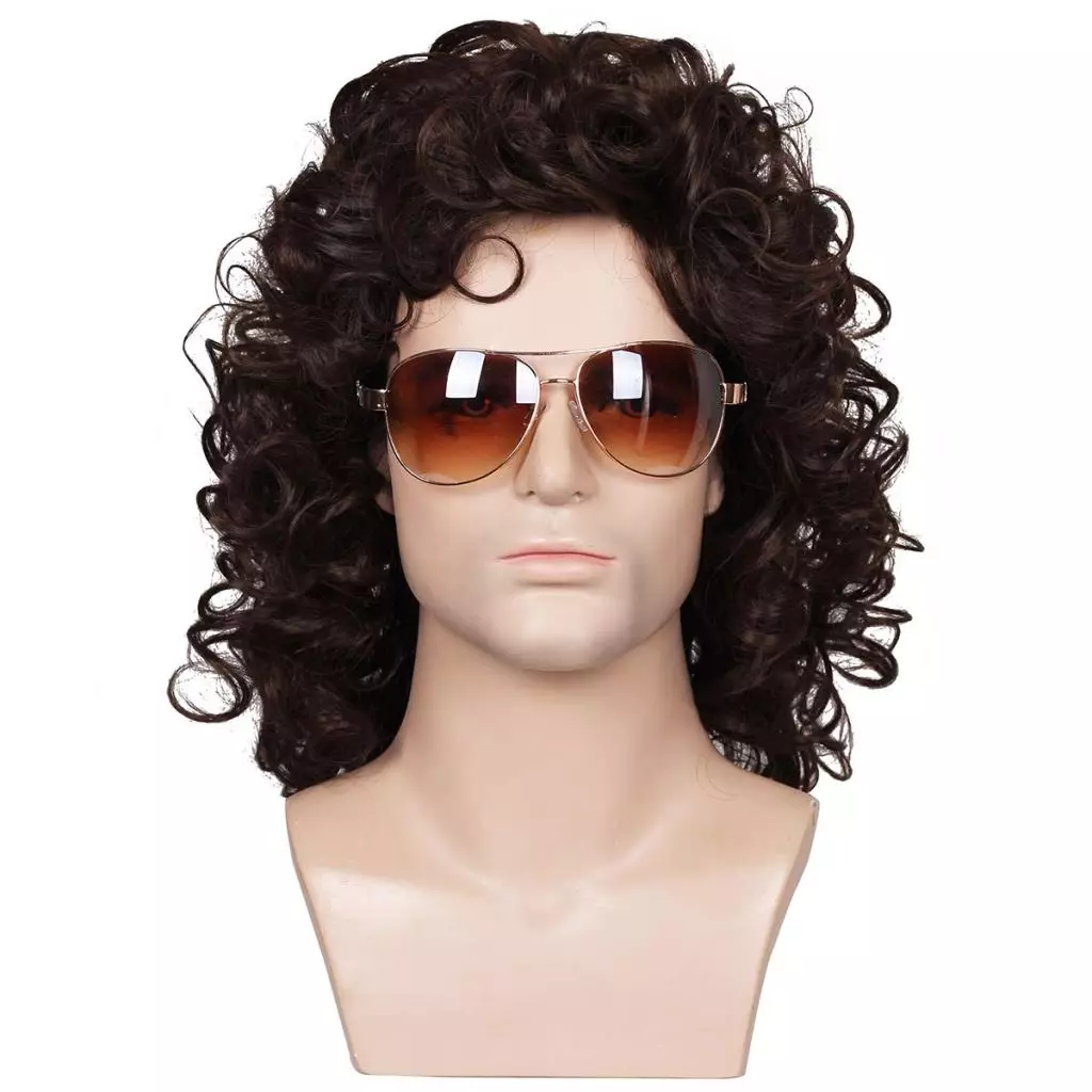 Fantalook Short Curly Brown Halloween Cosplay Wig for Men