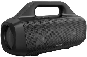 Zewnętrzny głośnik Anker Soundcore Motion Boom z tytanowymi sterownikami, technologią BassUp, wodoodpornością IPX7, 24-godzinnym czasem odtwarzania, aplikacją Soundcore, wbudowanym uchwytem, przenośnym głośnikiem Bluetooth na zewnątrz, na kempingu