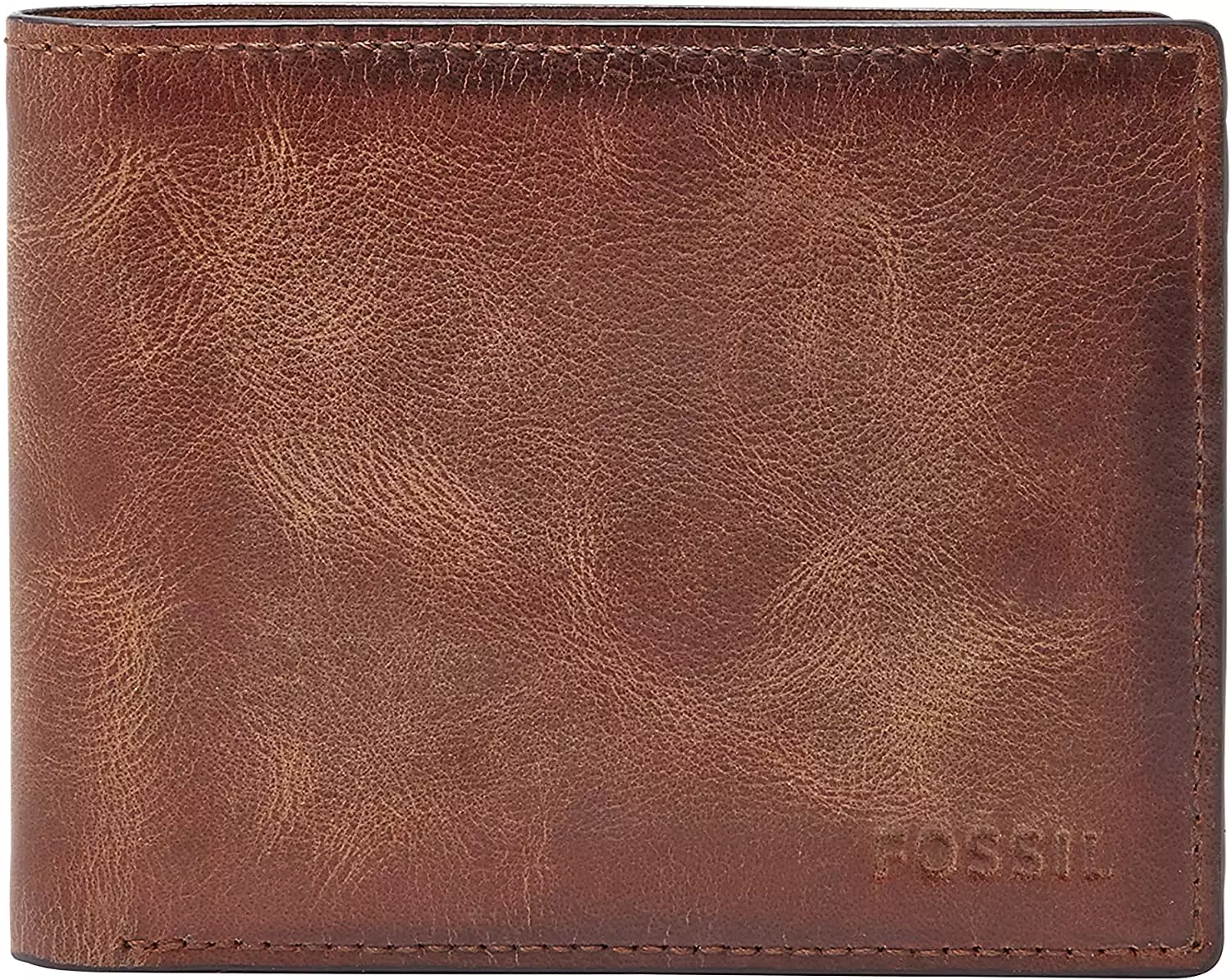 Чоловічий шкіряний двоскладний гаманець Fossil Derrick