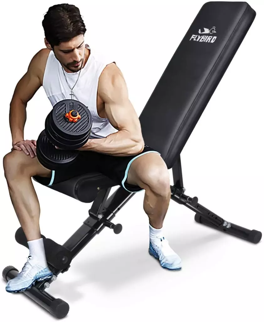 FLYBIRD Weight Bench, Adjustable Strength Training Bench para sa Full Body Workout na may Mabilis na Pagtiklop
