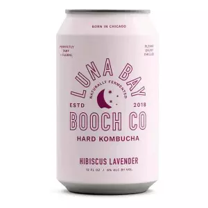 Luna Bay Booch Co hibiscus lavender, zoo tshaj plaws nyuaj kombucha